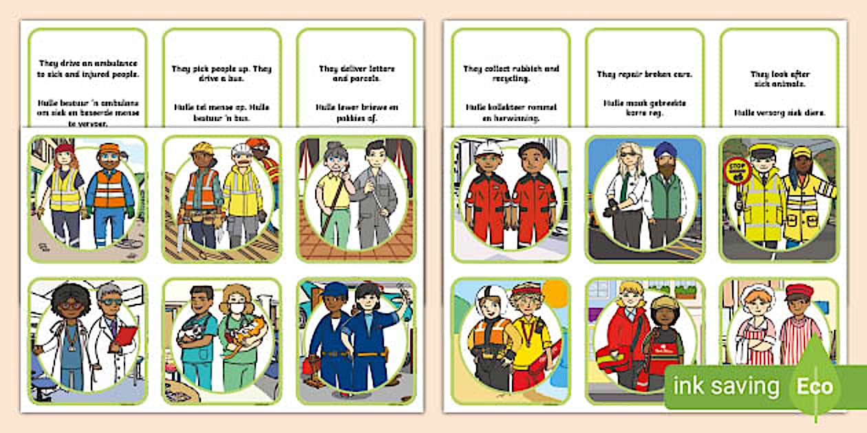 Life Skills - Matching Cards: People Who Help Us - Twinkl