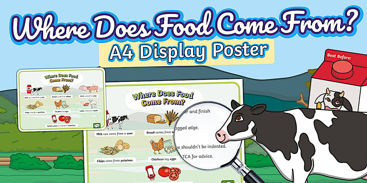 Where Does Food Come From? A4 Display Poster