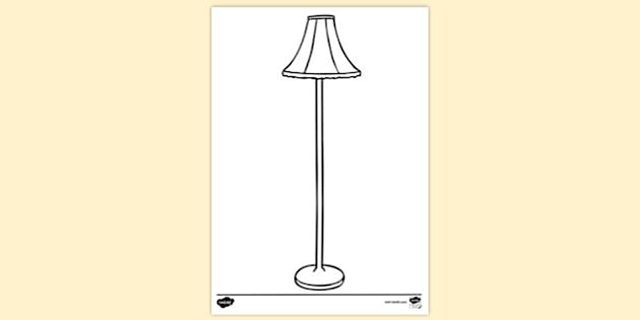 Floor Lamp Colouring Sheet | Colouring Sheets - Twinkl