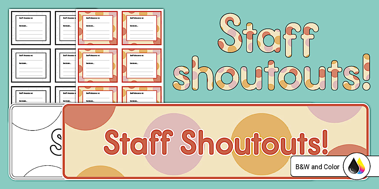 Staff Shoutouts Display (teacher made) - Twinkl