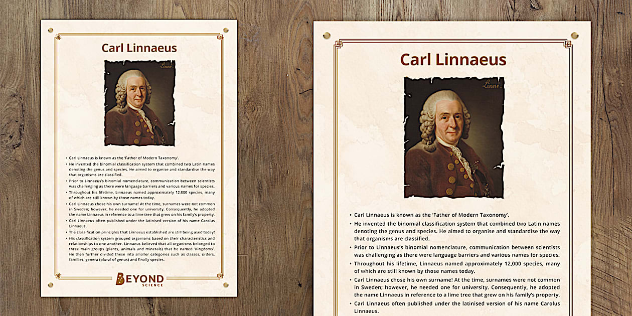 Carl Linnaeus Poster (Teacher-Made) - Twinkl