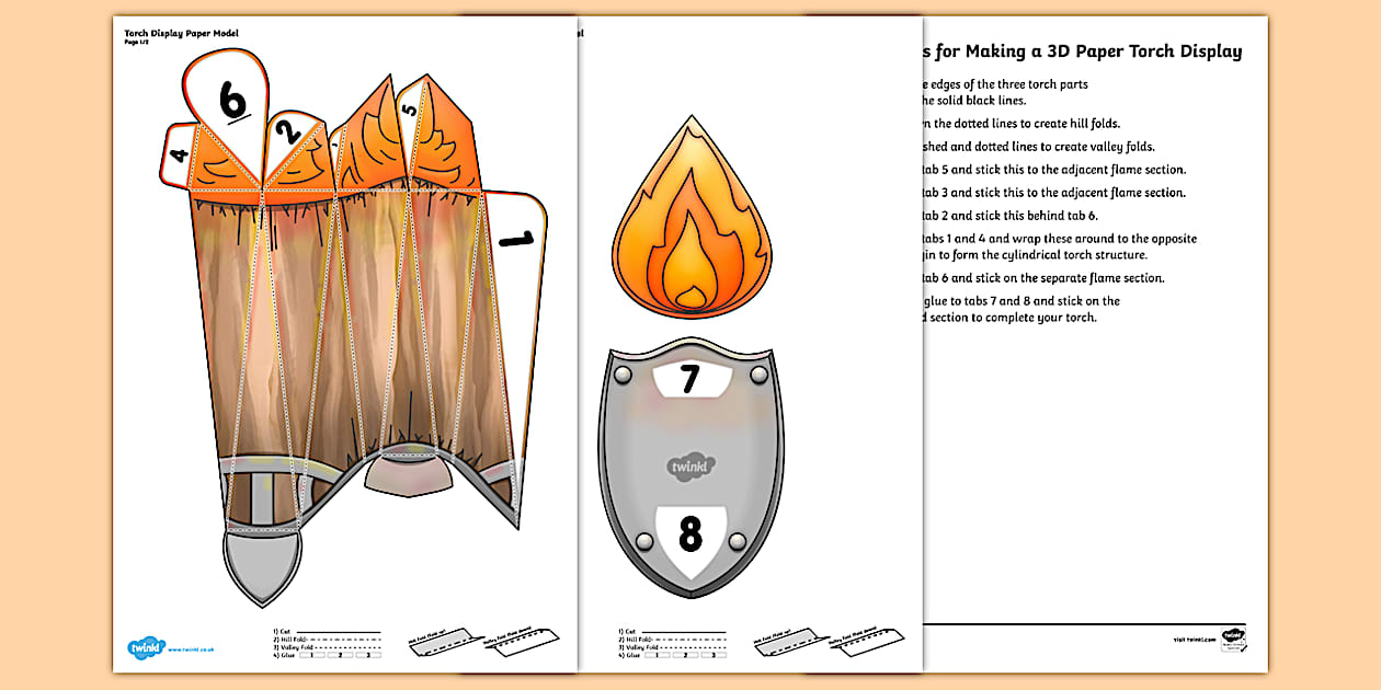 Torch Paper Model Display (Teacher-Made) - Twinkl