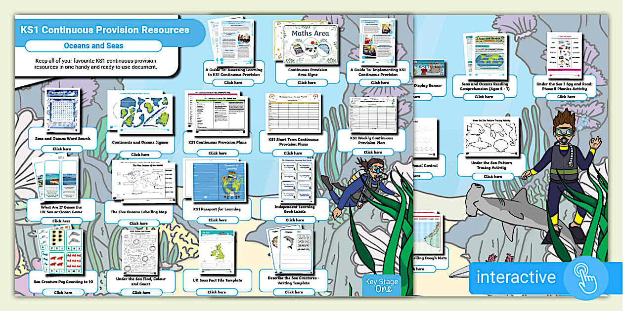 KS1 Continuous Provision: Oceans and Seas Resources - Twinkl