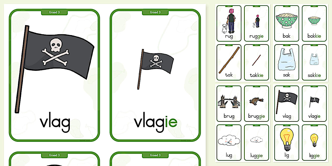 Graad3 Klanke: Verkleinwoorde bus-bussie Flitskaarte