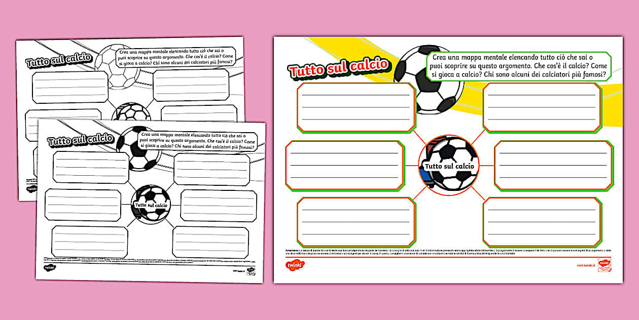 Mapa mentale: Tutto sul calcio (professor feito) - Twinkl