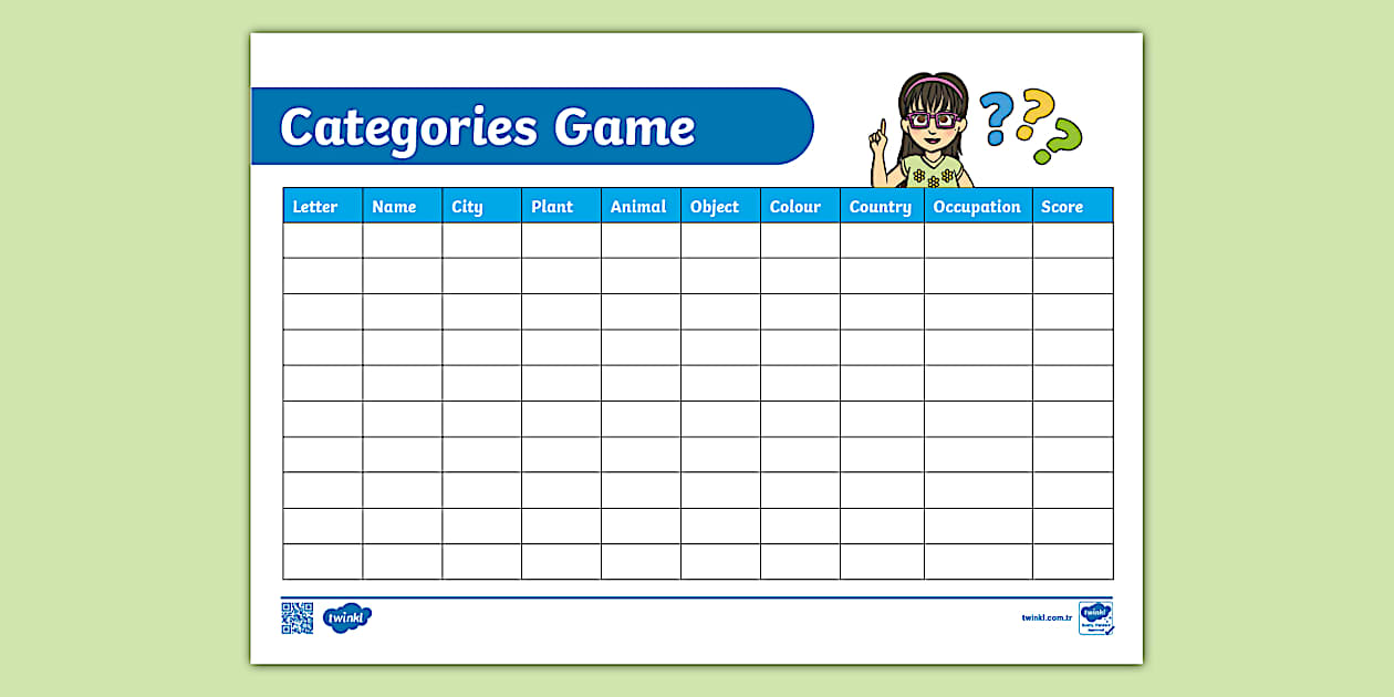 Categories Game | Editable (Teacher-Made) - Twinkl