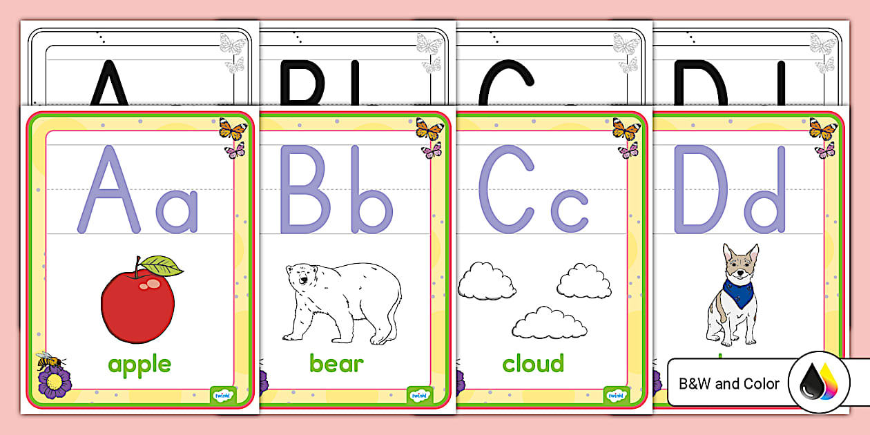 Floral Theme Alphabet Posters (teacher made) - Twinkl