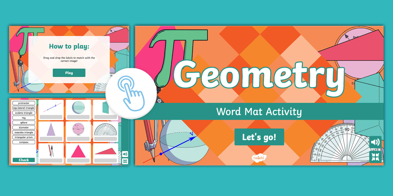Tier 3 Geometry Vocabulary Interactive Word Mat - Twinkl