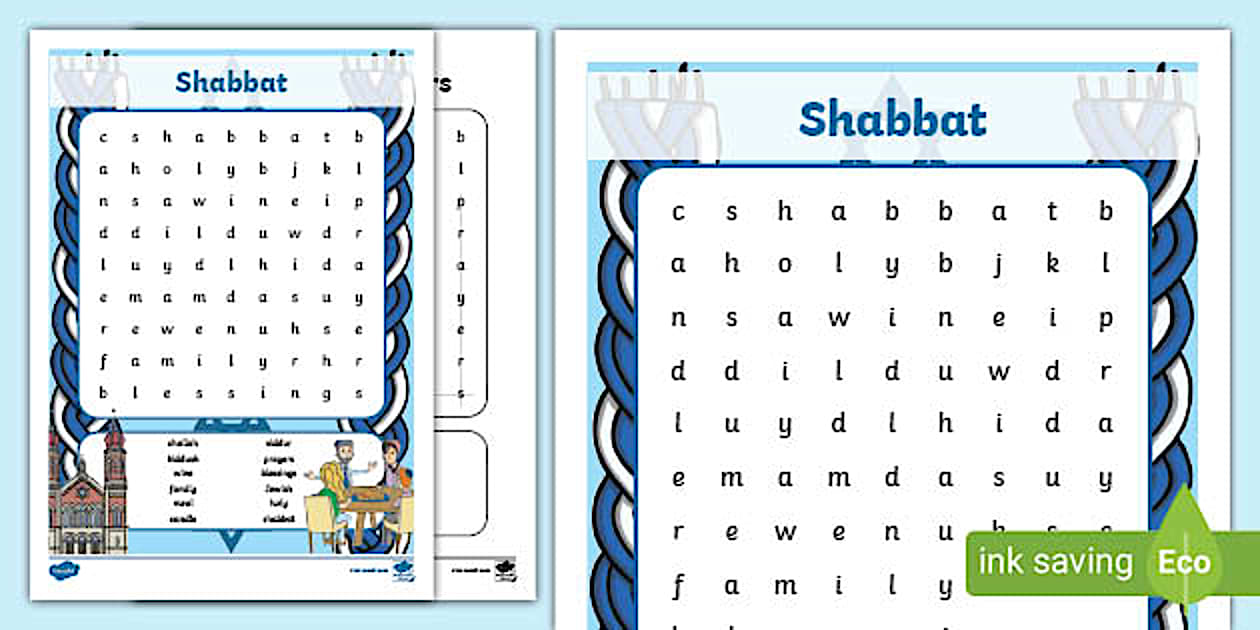 Shabbat Word Search