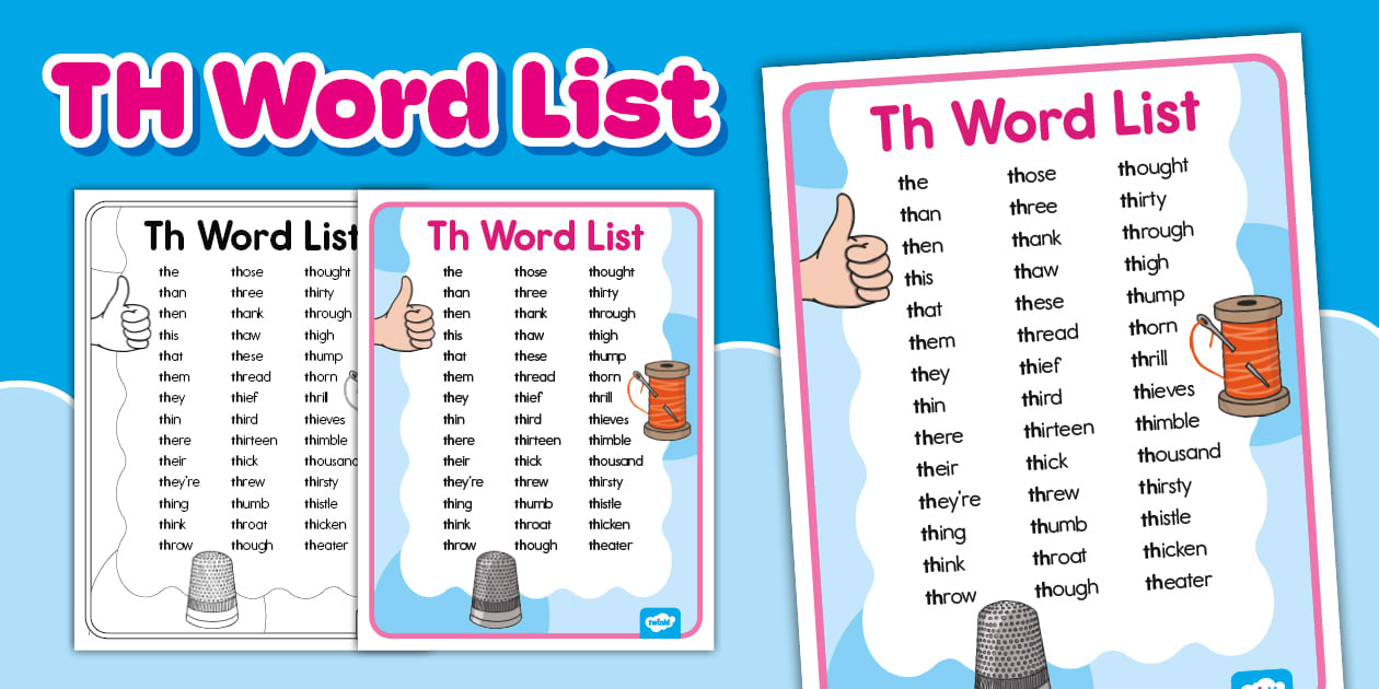TH Word List – Phonics and Spelling Practice