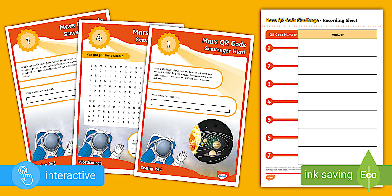 Mars QR Code Scavenger Hunt (teacher made) - Twinkl