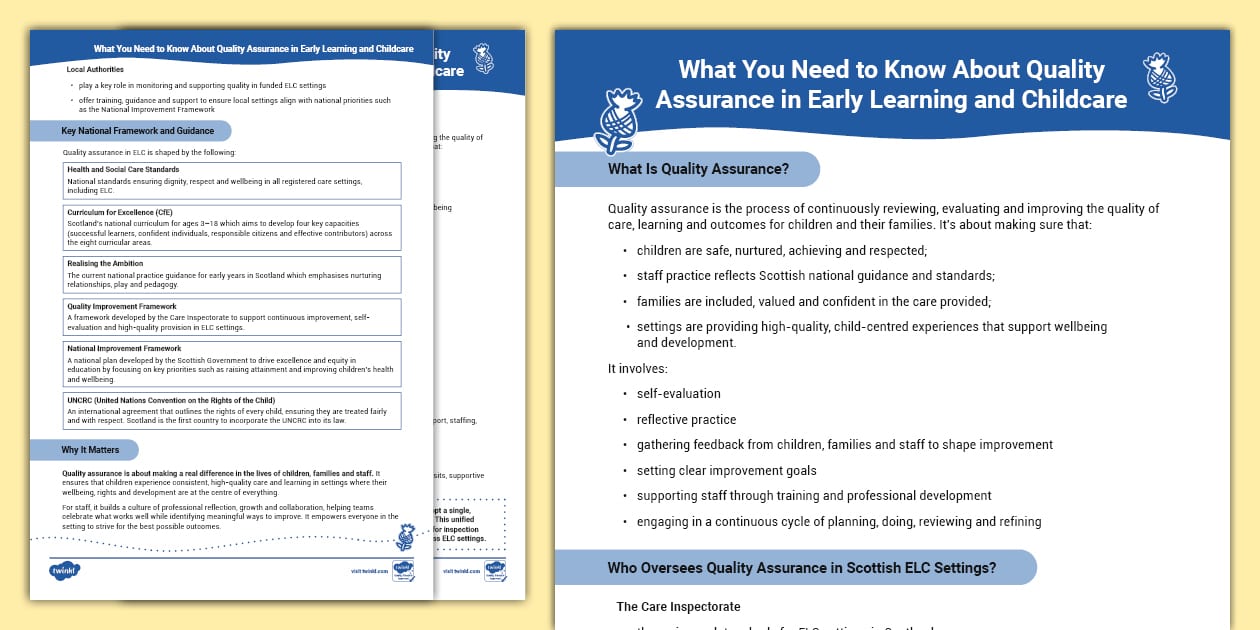 Quality Assurance in Early Learning & Childcare - Twinkl