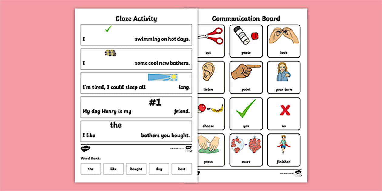 Picture Cloze Worksheets | Australian English and SEN