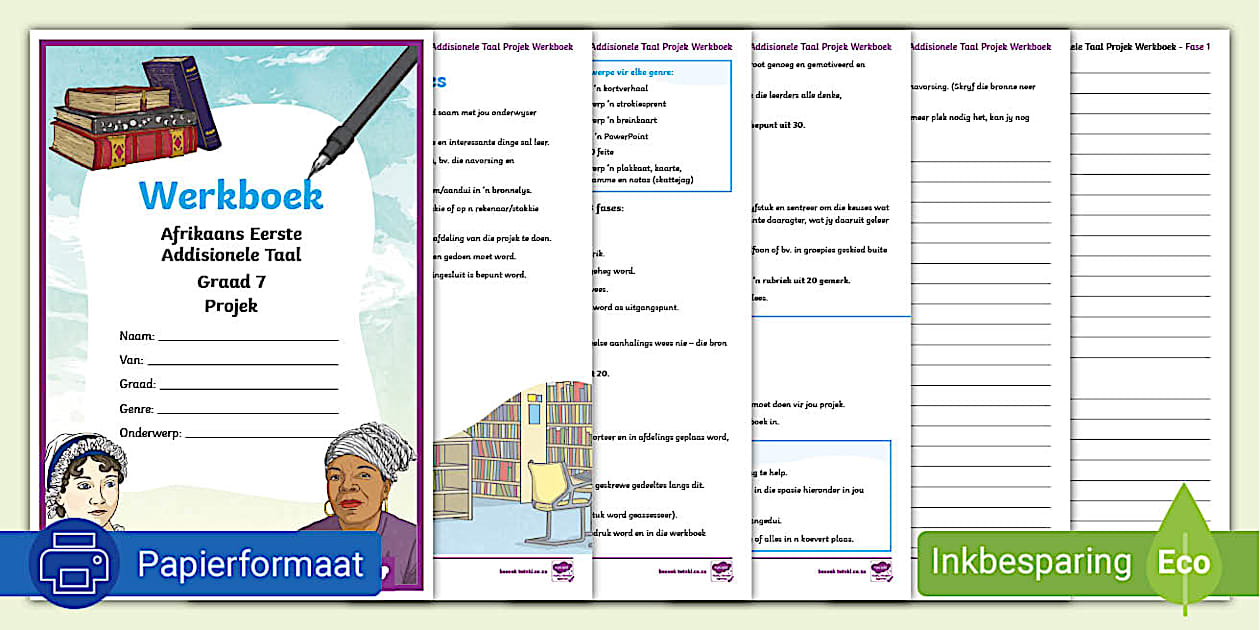 Graad 7 Afrikaans Werkboek PDF | Twinkl Suid-Afrika - Twinkl
