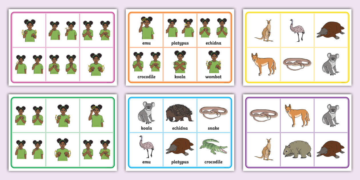 Auslan Australian Animal Bingo (teacher made) - Twinkl
