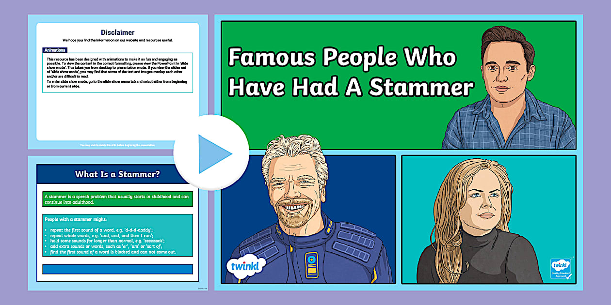Famous People Who Have Had a Stammer PowerPoint - Twinkl