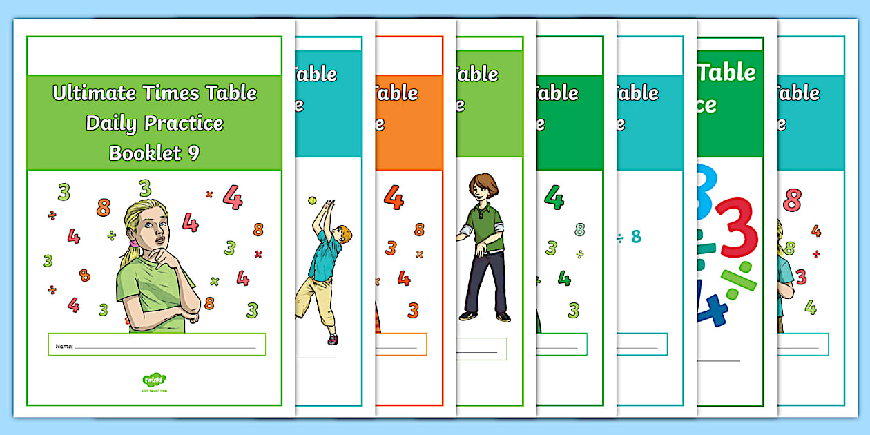 Ultimate Times Table Daily Practice Booklets x3, x4, x8 Pack