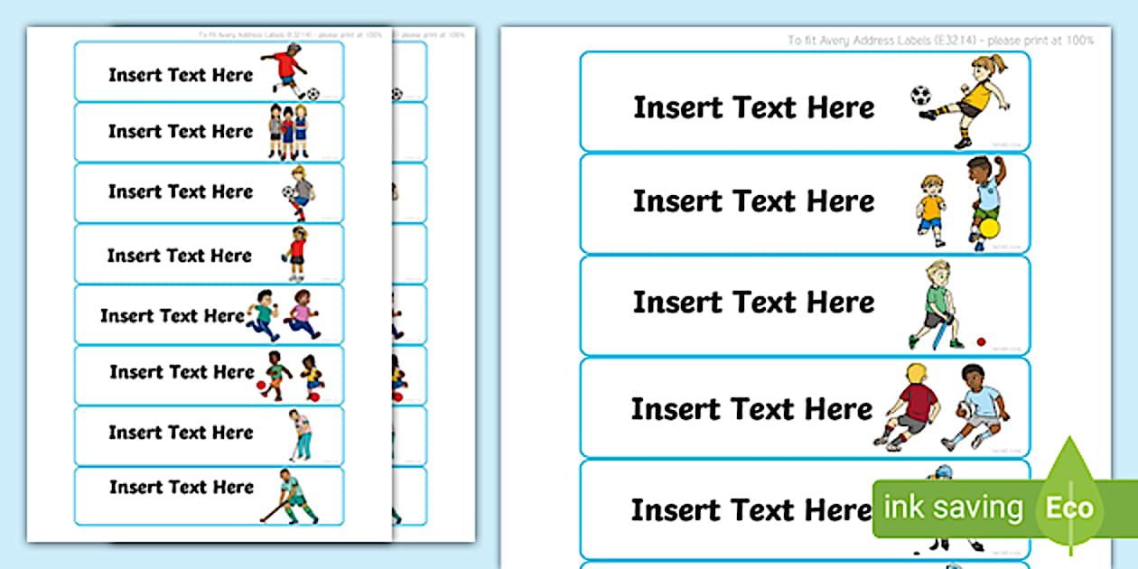 Editable Sports Bottle Labels - KS1