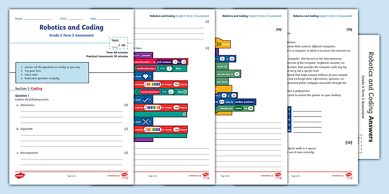 Robotics and Coding - Term 2 - Assessment(CAPS Aligned)
