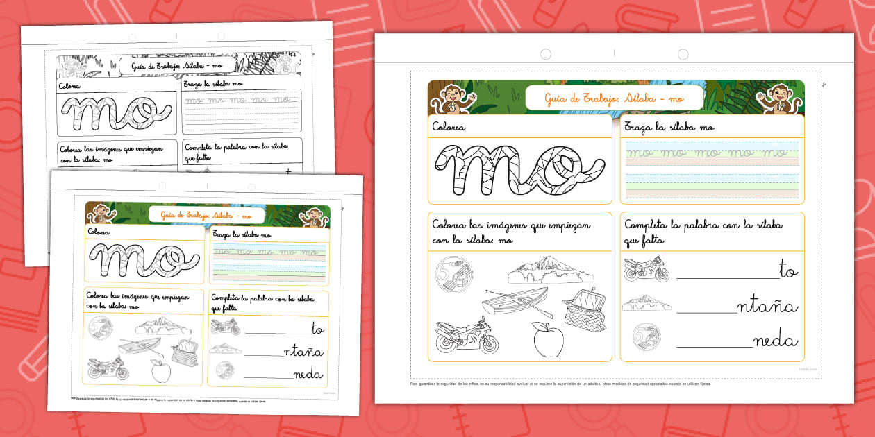 Guía de Trabajo: Sílaba - mo (teacher made) - Twinkl