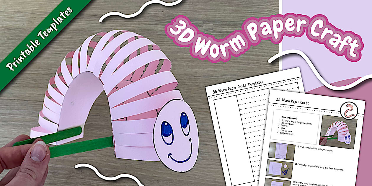 3D Paper Rocking Worm Craft
