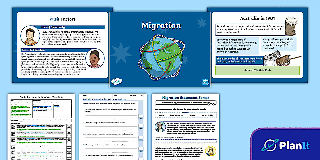 Year 6 History Australia Since Federation Migration Lesson 1