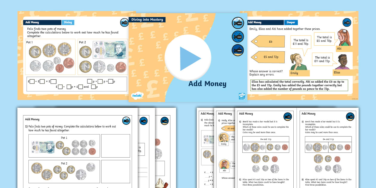 👉 Adding Money - Year 3 White Rose Maths Teaching Pack