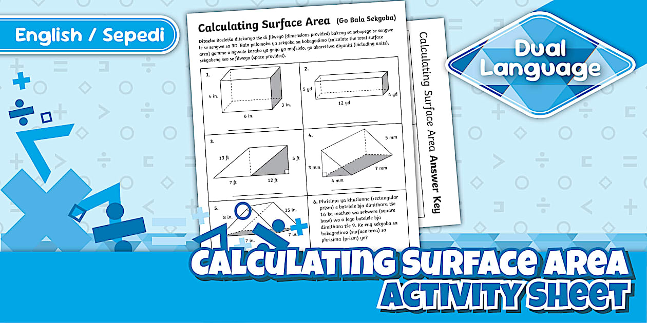 Grade 7 Maths - Term 2 - Seventh Grade Calculating Surface Area Worksheet