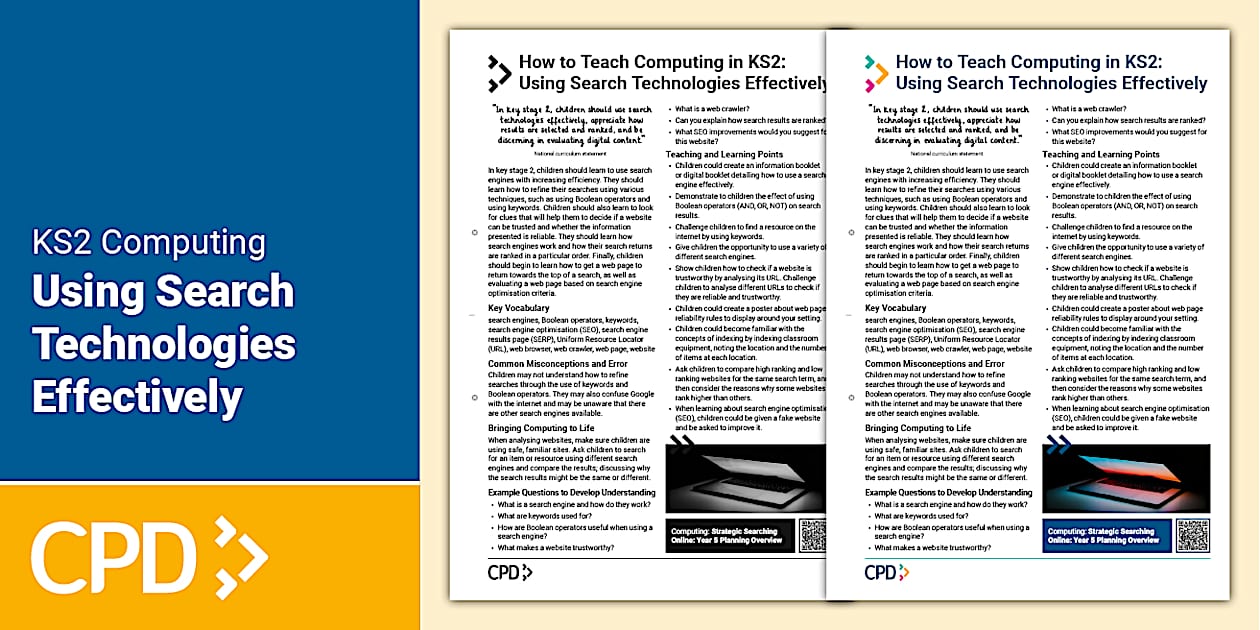 Computing in KS2: Using Search Technologies Effectively