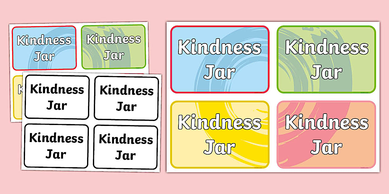Kindness Jar Labels (teacher made) - Twinkl