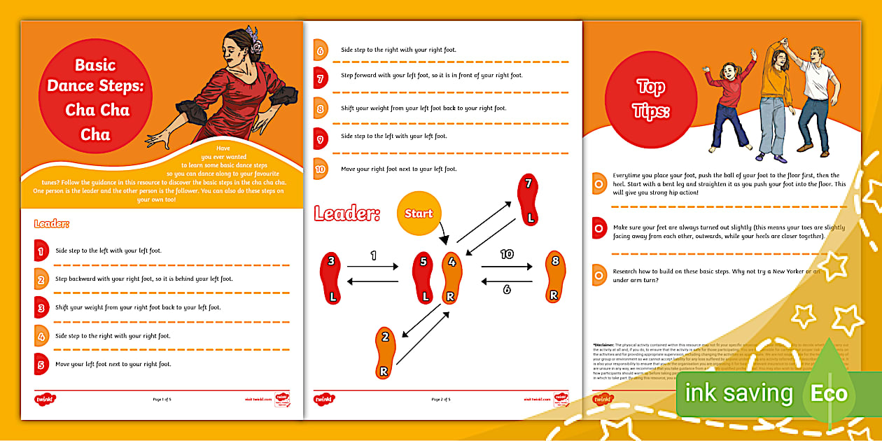 Basic Dance Steps: Cha Cha Cha (teacher made) - Twinkl