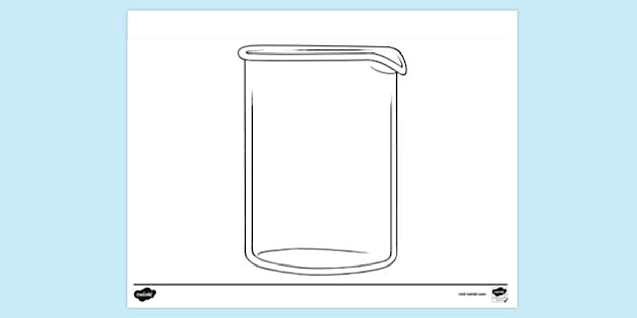 Science Beaker Empty Colouring | Colouring Sheets - Twinkl
