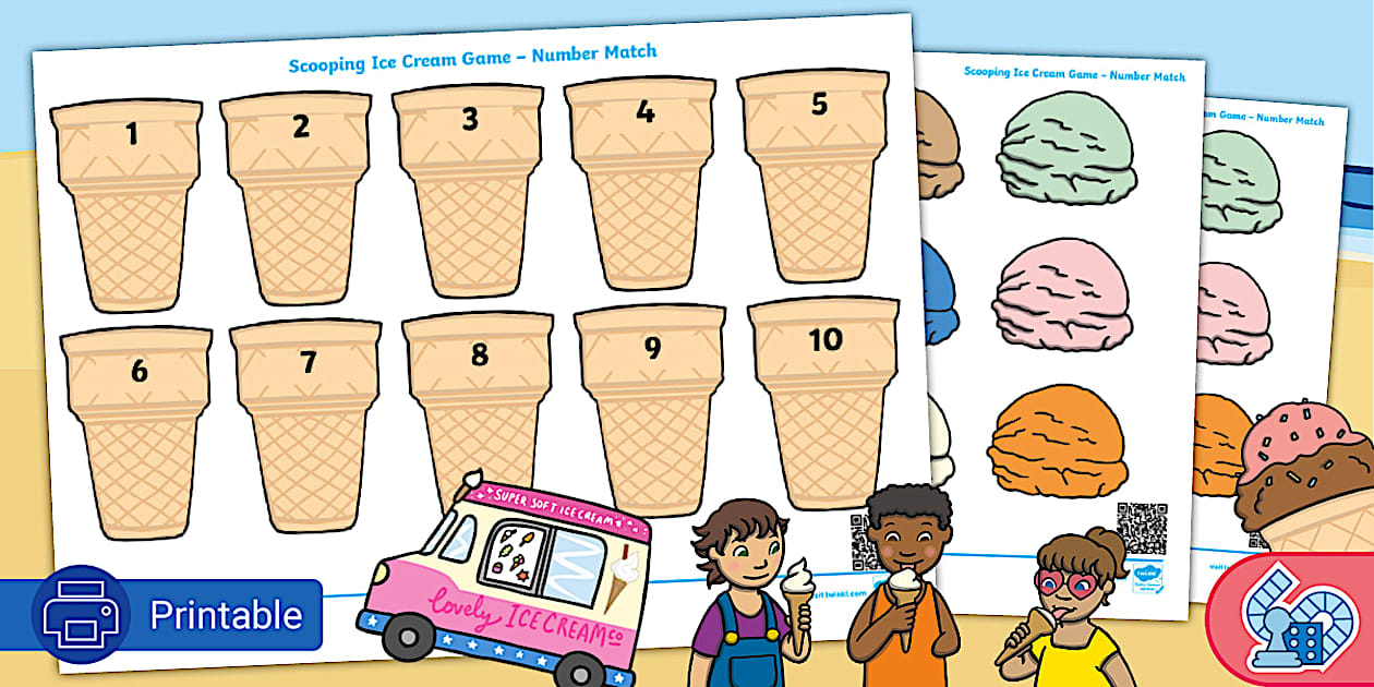 Scooping Ice Cream Games for Summer - Counting to 10