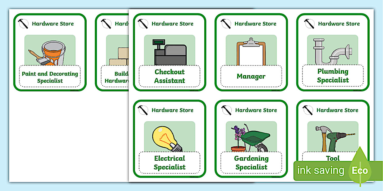 Hardware Store ID Badges (teacher made) - Twinkl