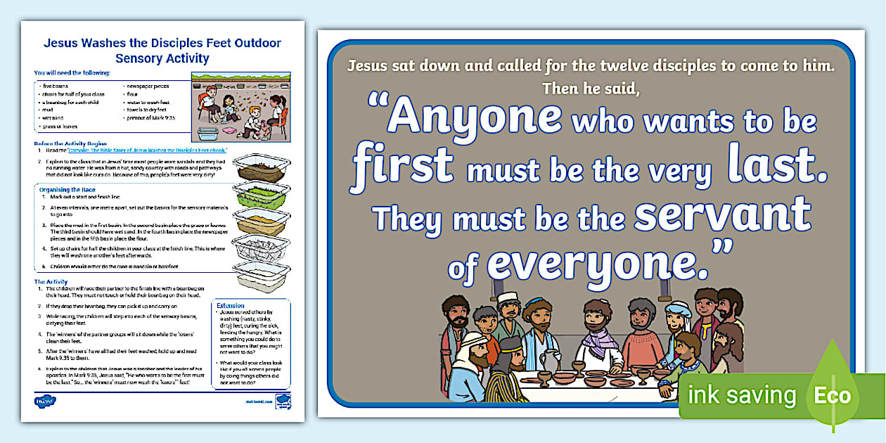 Jesus Washes The Disciples Feet Outdoor Sensory Activity