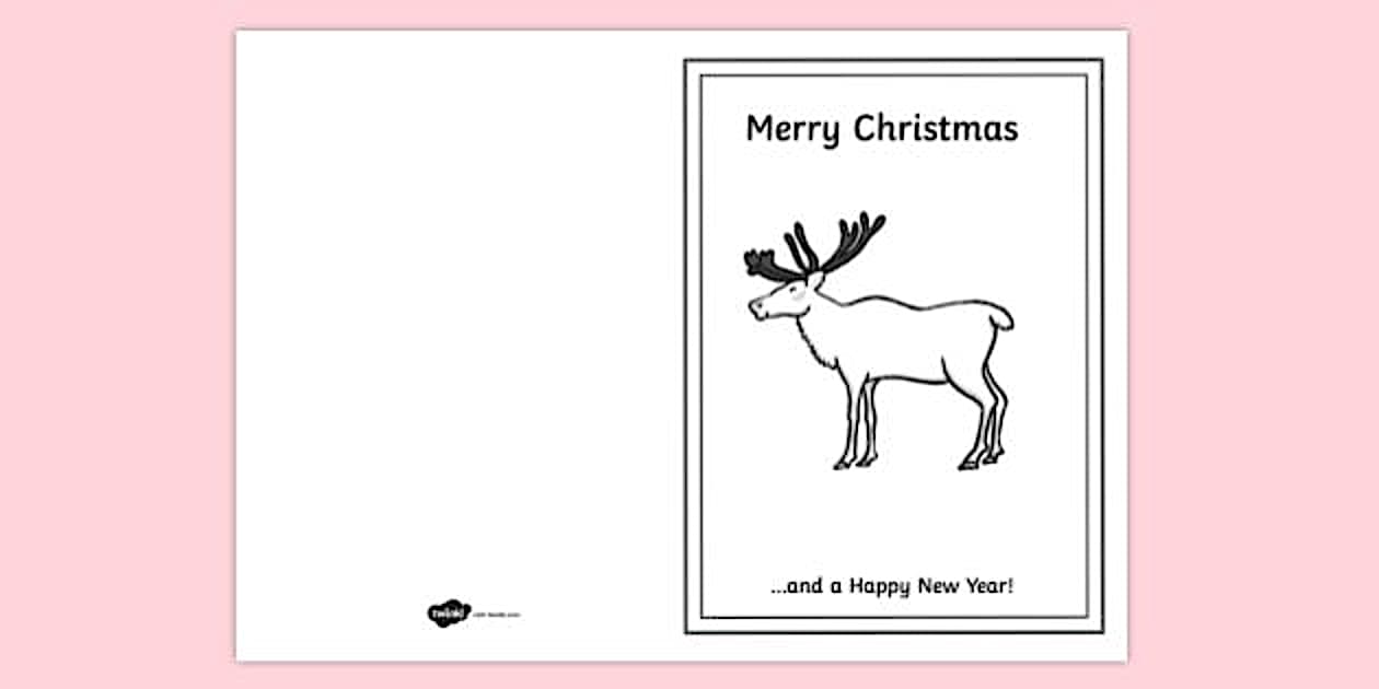 Reindeer Greeting Card Colouring Activity | Primary Resource