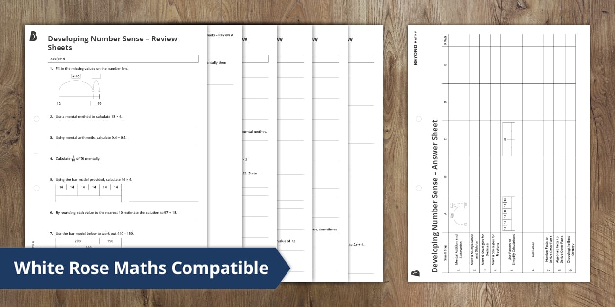 👉 Developing Number Sense – Review Sheets - Twinkl