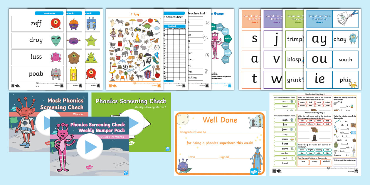 Phonics Screening Survival: Weekly Bumper Pack 6 - Twinkl