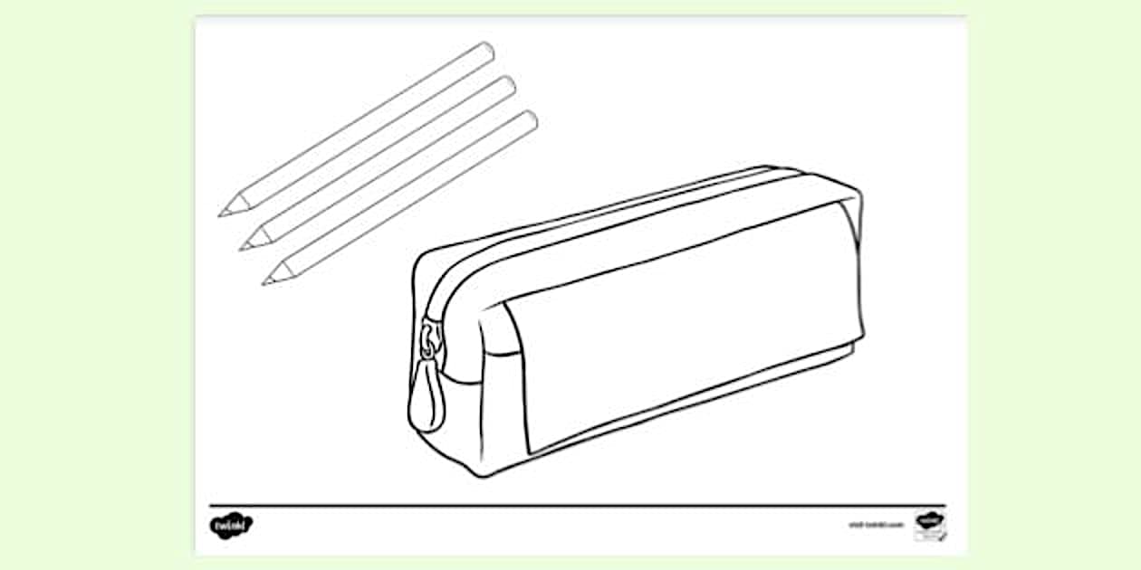 Pencil Case Colouring Sheet (teacher made) - Twinkl