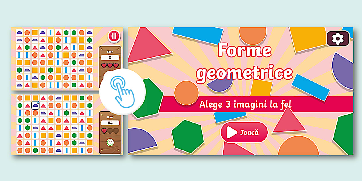Forme geometrice – Alege trei imagini la fel Joc online