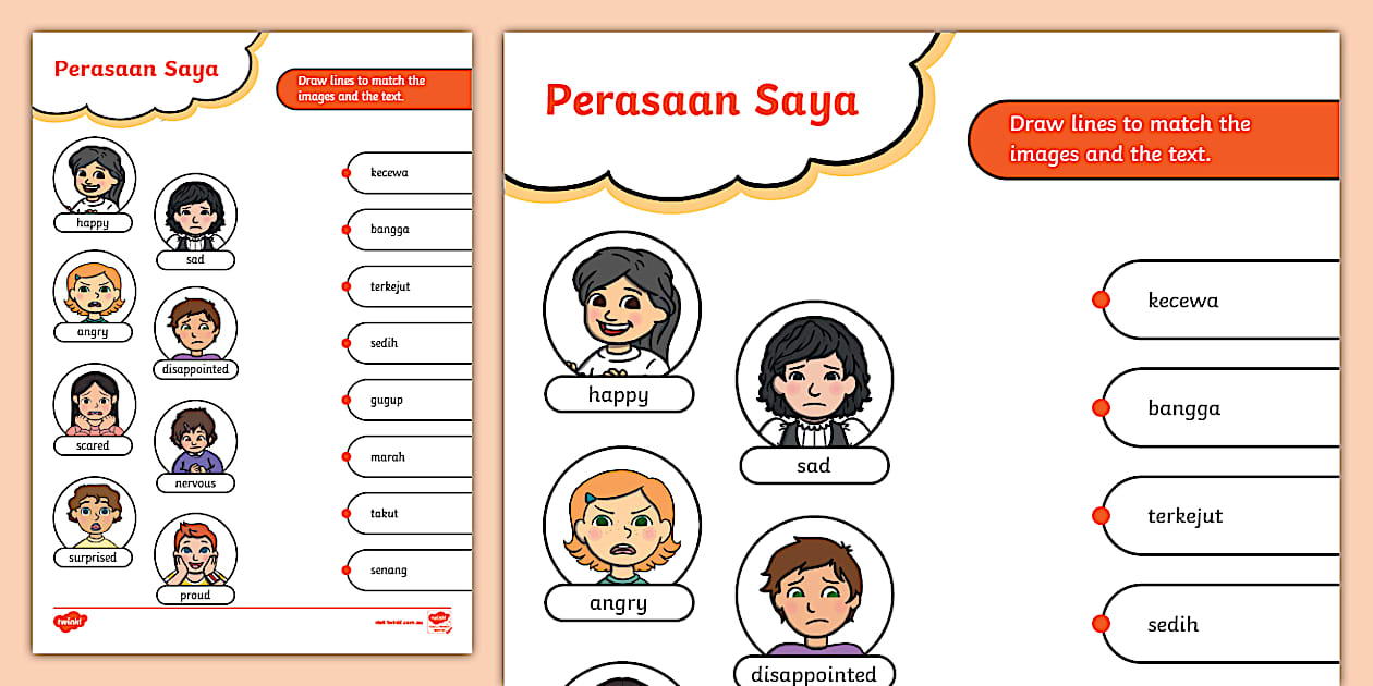 My Feelings Word Match - Indonesian