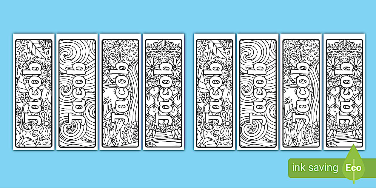 Jacob Mindfulness Name Colouring Bookmarks - Twinkl