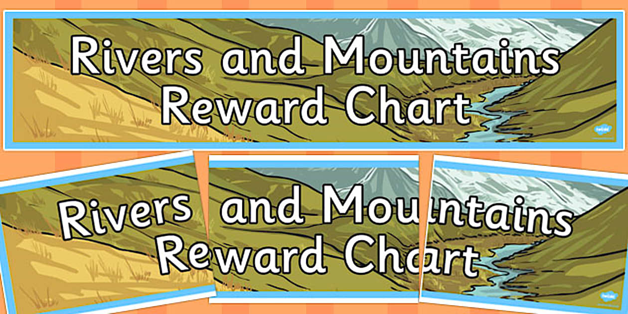 Editable Rivers and Mountains Reward Chart Display Banner