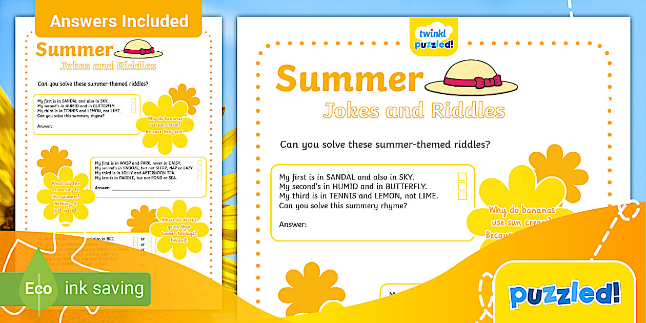 Summer Jokes and Riddles - Twinkl Puzzled (teacher made)