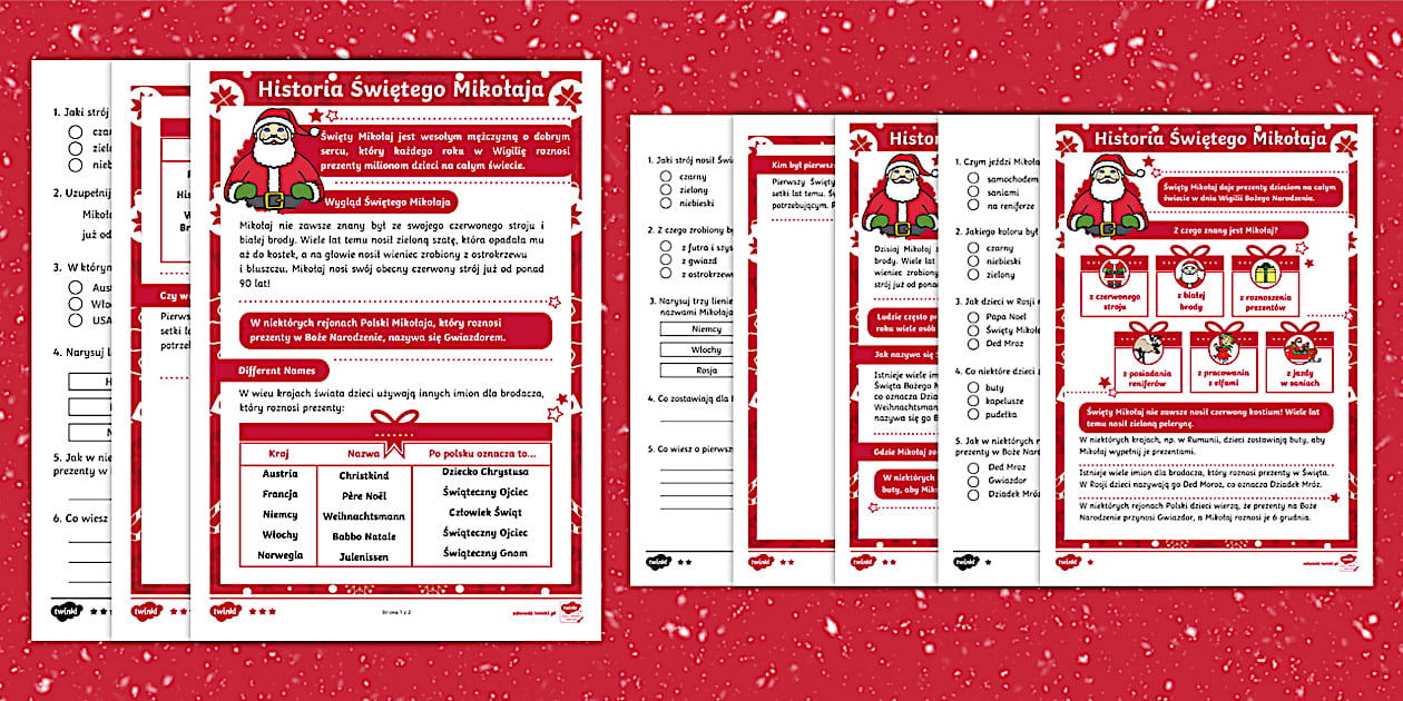 Historia Świętego Mikołaja | Czytanie ze zrozumieniem