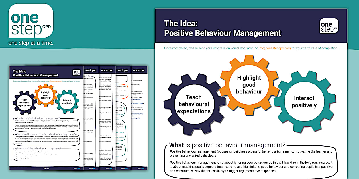 CPD: Positive Behaviour Management Training (teacher made)