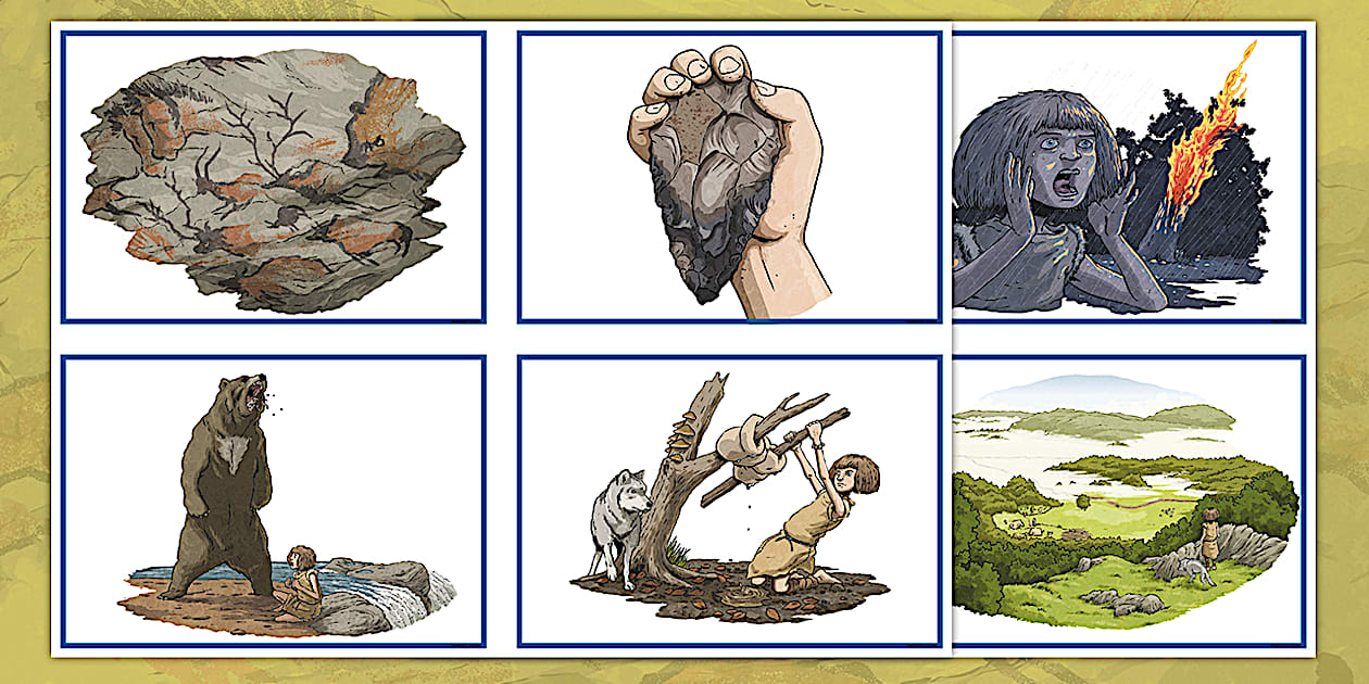 KS2 Stone Age Story 'How to Skin a Bear' Sequencing Cards
