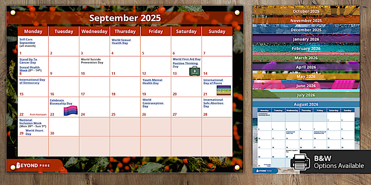 RSE Calendar (teacher made) - Twinkl