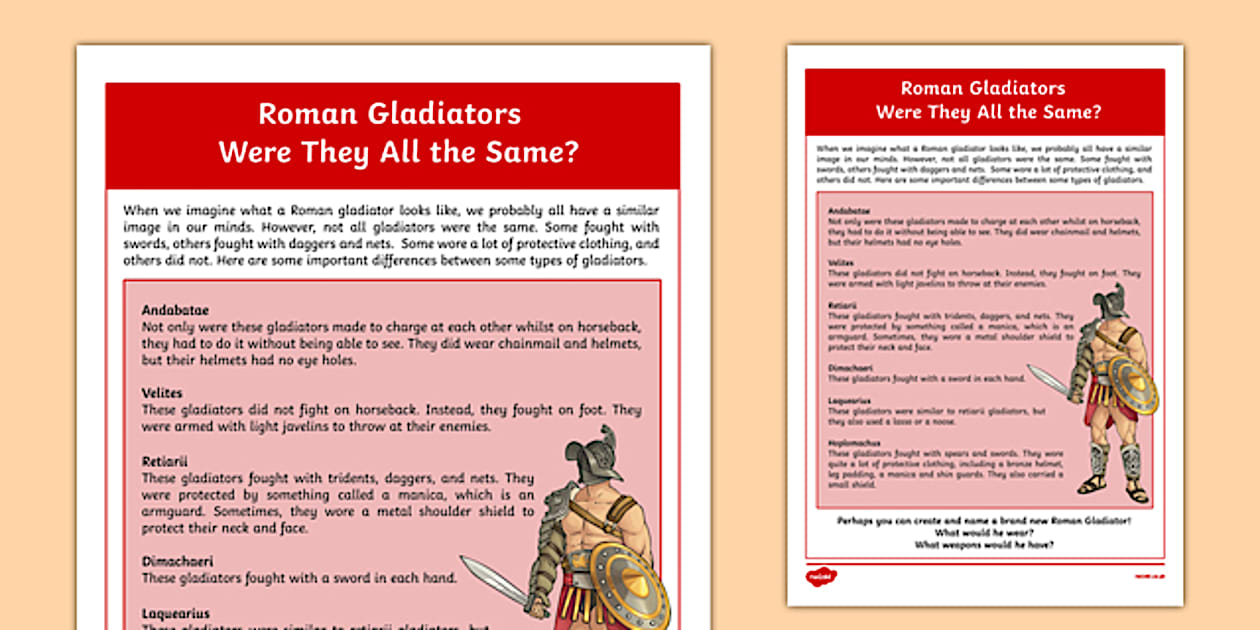 Black and White The Romans Different Types of Gladiators