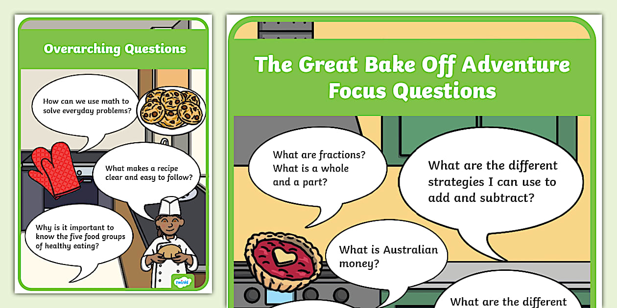 The Great Bake Off Adventure Focus Questions Display Posters